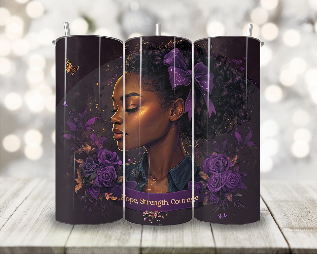 Hope Strength Courage Domestic Violence Tumbler Wrap, 20oz Skinny ...