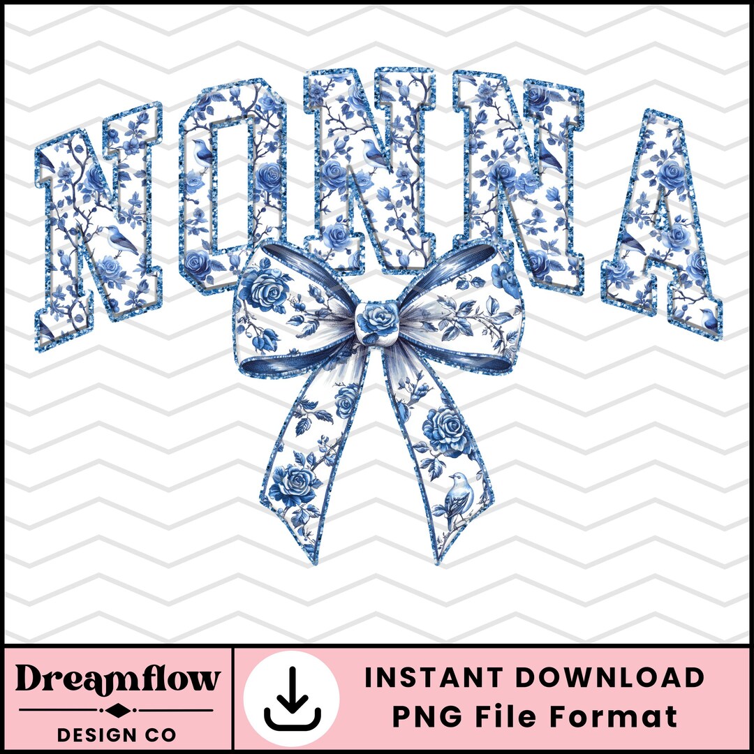 Nonna Grand Millennial Coquette PNG, Preppy Chinoiserie PNG Sublimation ...