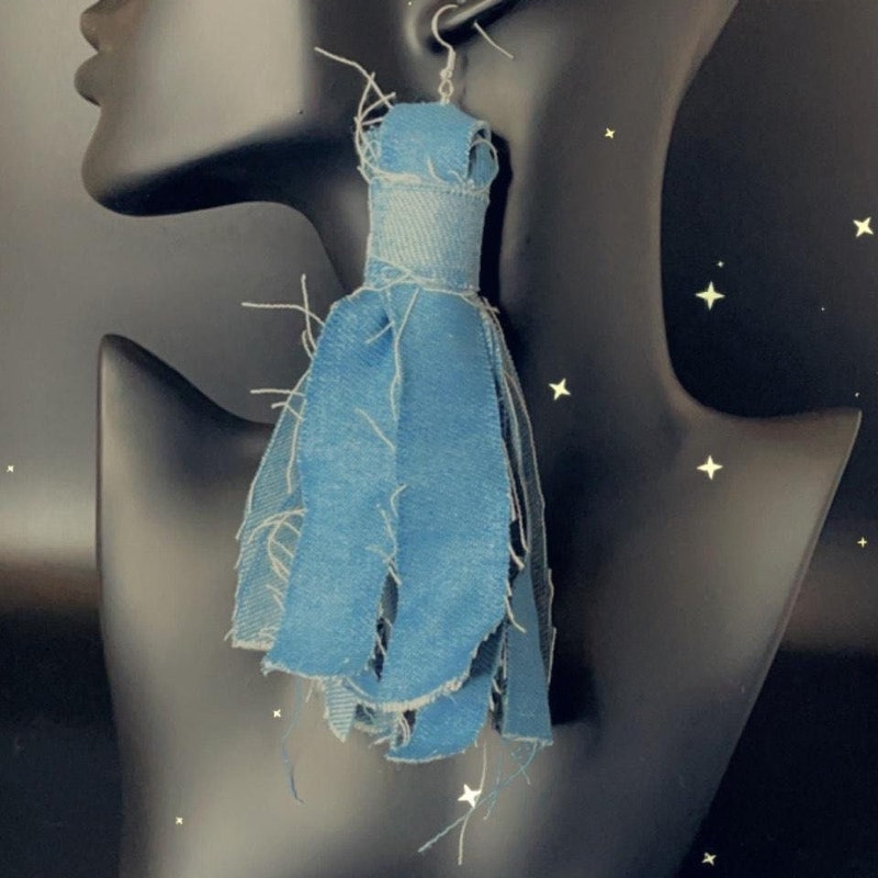 Denim Blue Earrings - Etsy