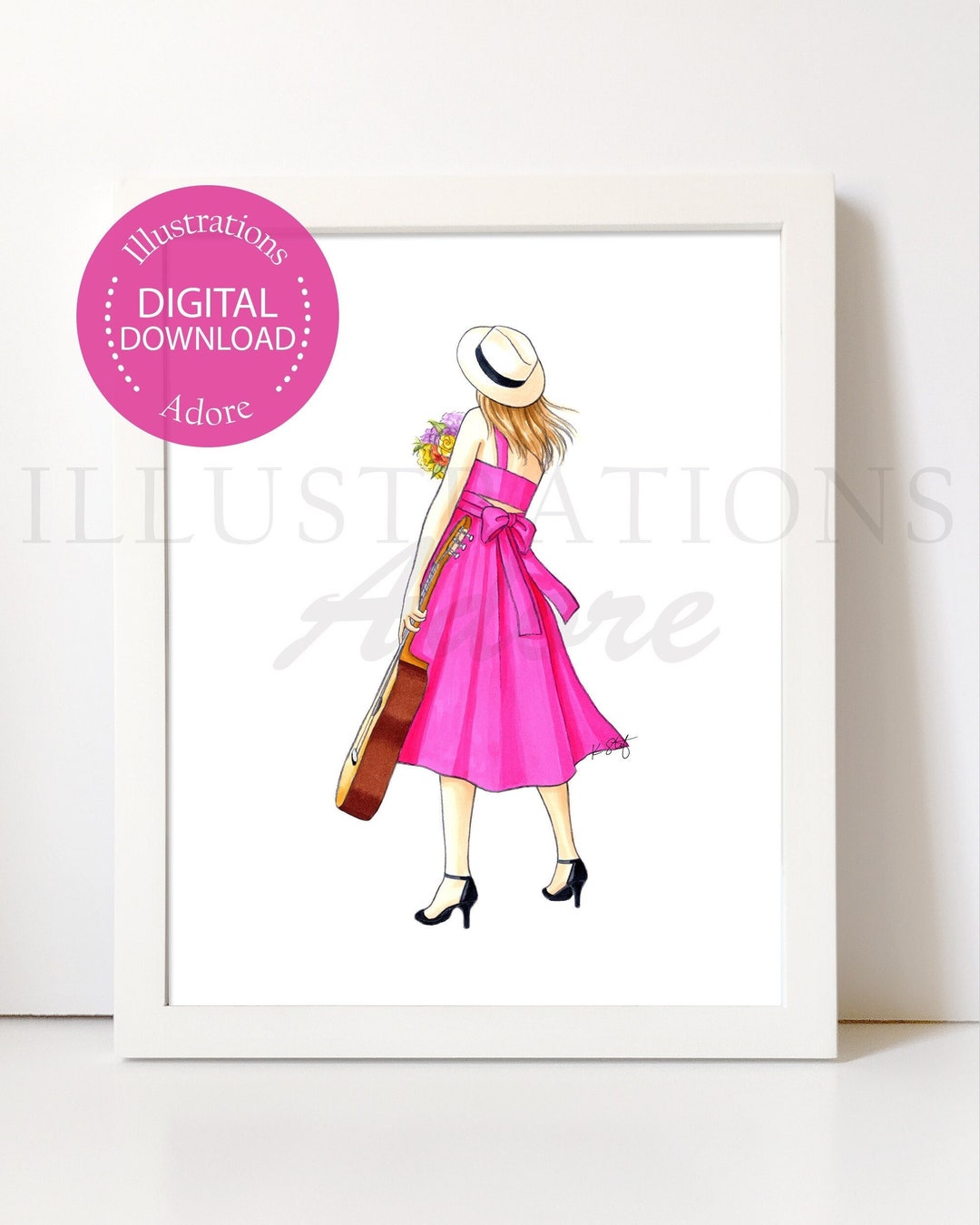 Guitar Girl Print, High School Graduation Gift High School College ...