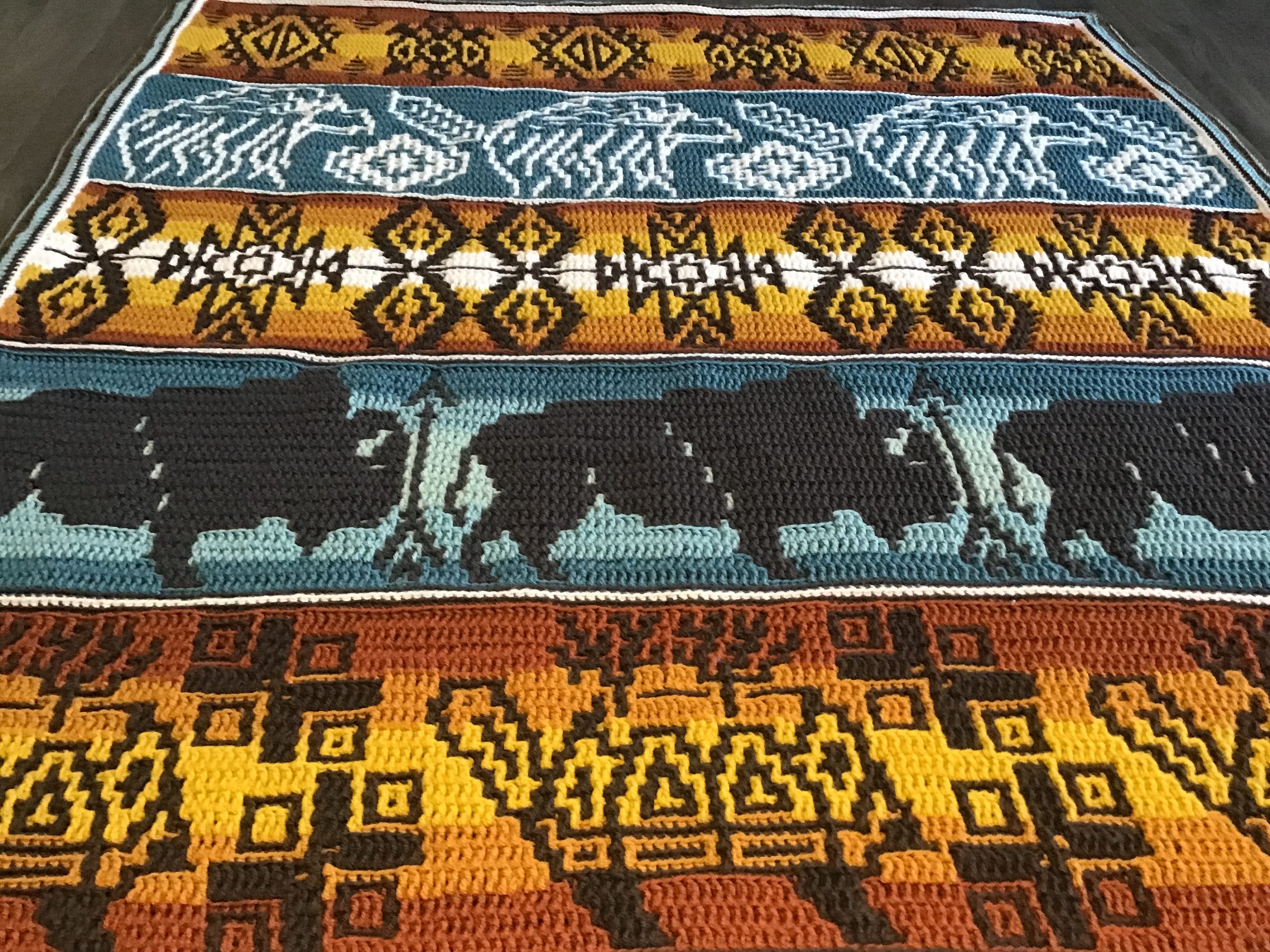 Native American Mosaic Crochet Blanket Pattern (PDF) - Etsy