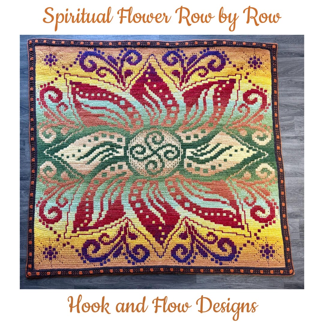 Spiritual Flower Overlay Mosaic Crochet Blanket Pattern: Center Out and ...
