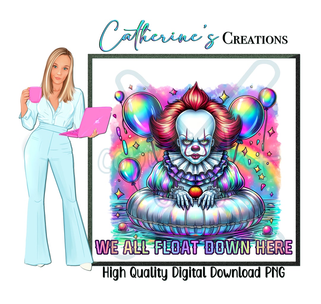 Iridescent Float Horror Neon Vibes Colorful Iridescent Scary HQ Digital ...