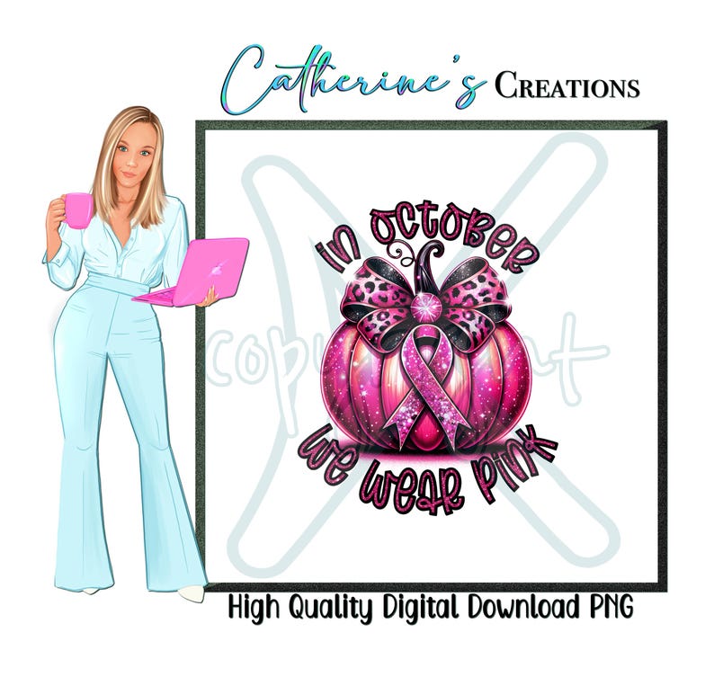 In October We Wear Pink BCA Pumpkin Glitter Cheetah Print HQ Digital ...