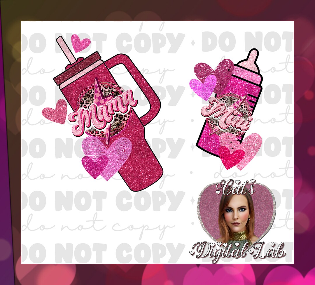 Mama Mini Stanley Baby Bottle Stanley Tumbler Glitter Valentine's Day ...