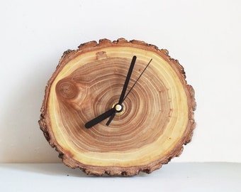 Natural Wood Desk Clock - Etsy