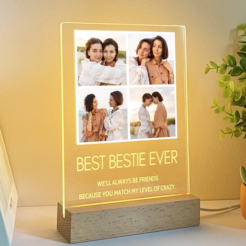 Custom Best Friend Photo Gift LED Night Light Sign Gift for - Etsy