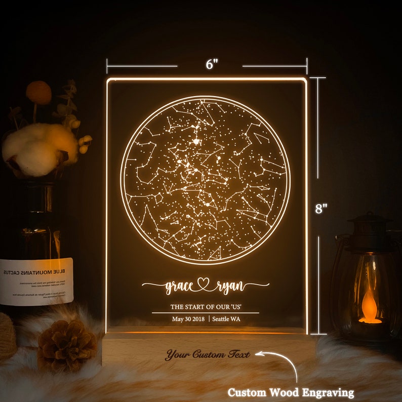 Custom Star Map by Date, Anniversary Gift, Personalized Constellation ...