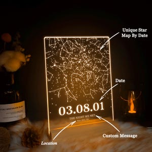 Custom Star Map by Date, Gift for Him, Anniversary Gift, Personalized ...