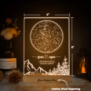 Custom Star Map by Date, Engagement Star Light, Night We Met Night ...