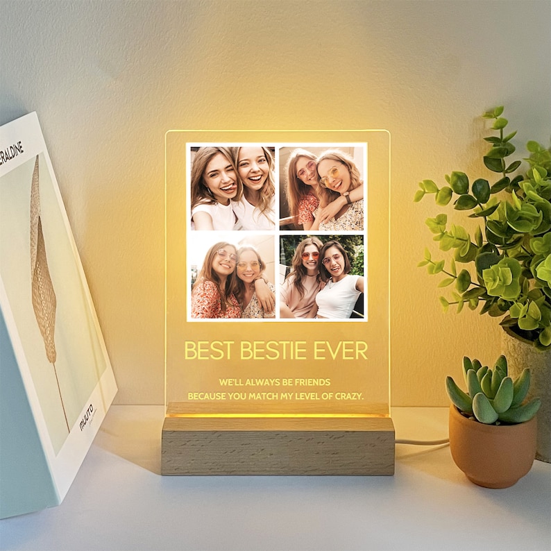 Custom LED Photo Collage Plaque for Best Friend Best Friend - Etsy