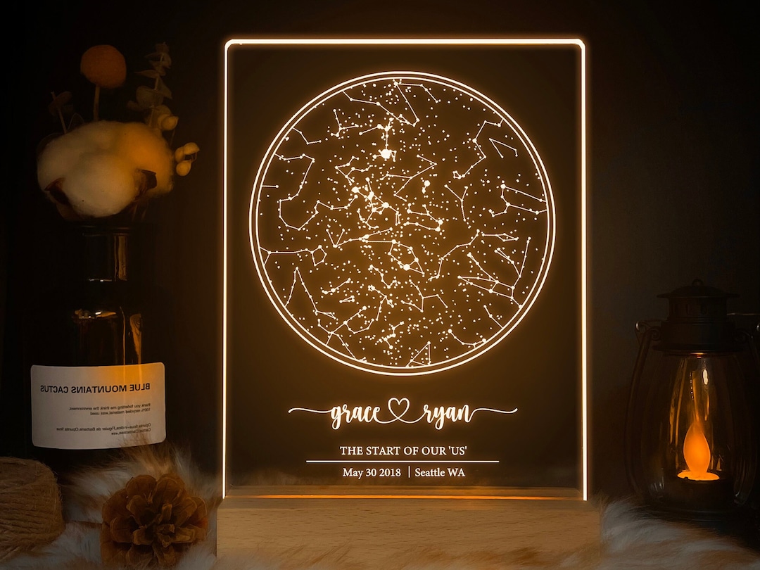 Custom Star Map by Date, Anniversary Gift, Personalized Constellation ...