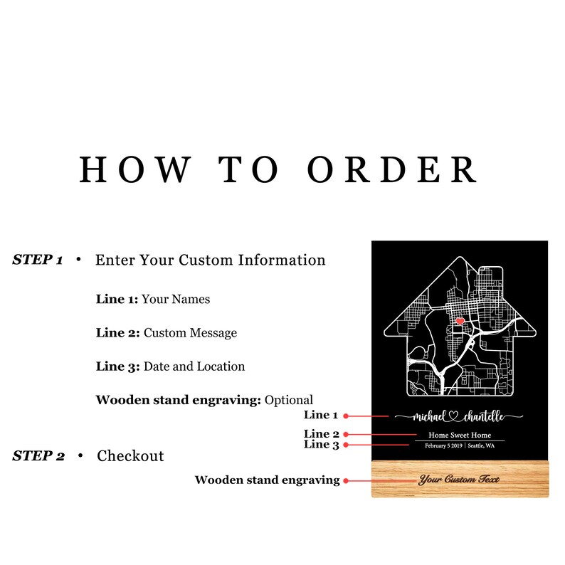 Custom Home Map, First Home Gift, Our First Home, Our Home Map ...