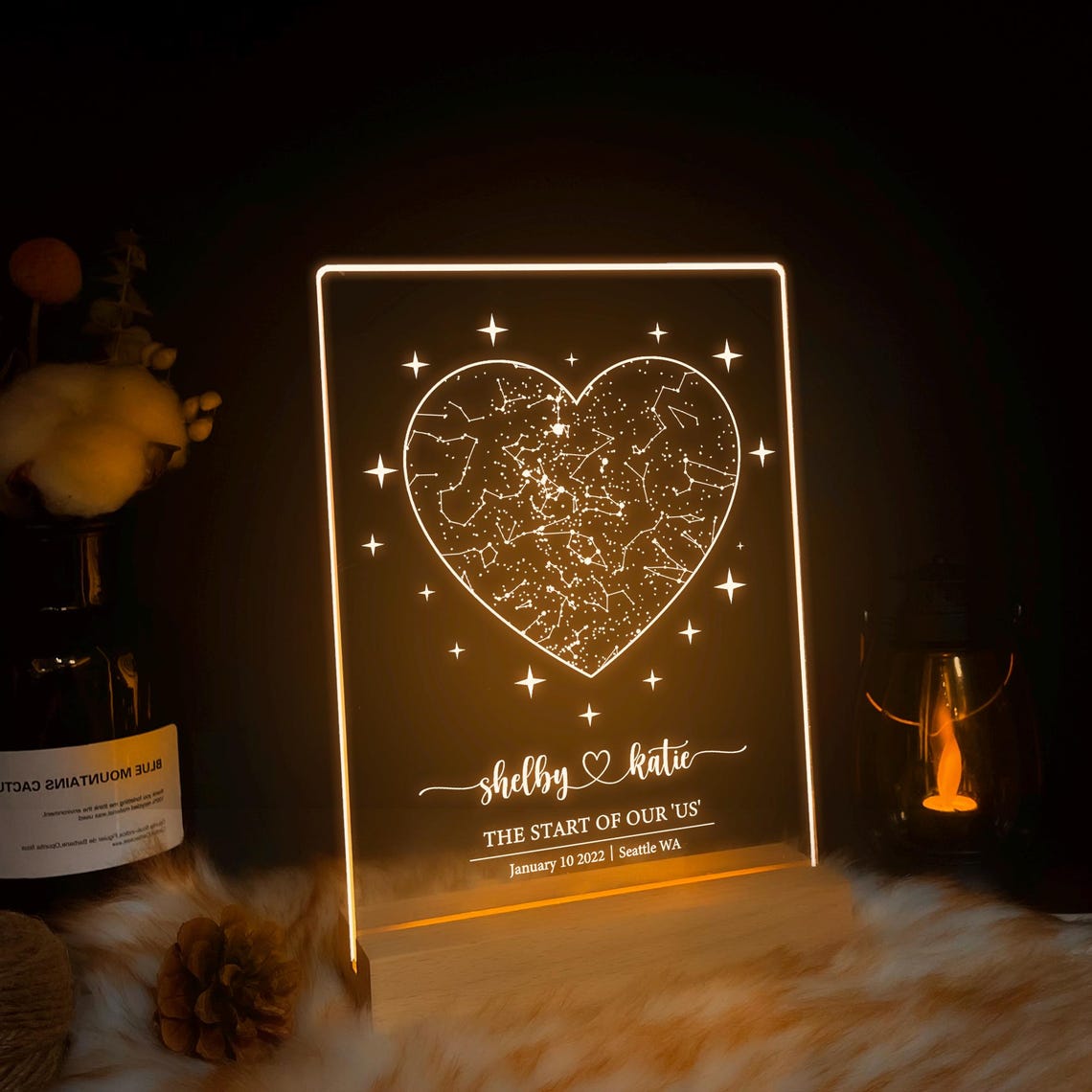 Custom Star Map by Date, Gifts for Her, Anniversary Gift for Him ...