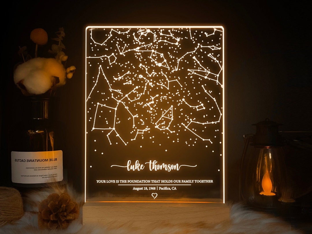 Gift for Dad, Custom Star Map by Date, Personalized Family Gift, Father ...