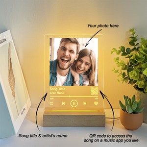 Custom LED Music Plaque, Personalized Picture Frames, First Wedding ...
