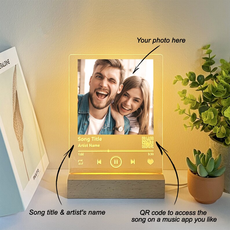 Custom LED Music Plaque Personalized Picture Frames First - Etsy