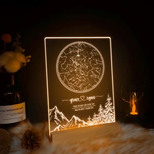 Custom Star Map by Date, Engagement Star Light, Night We Met Night ...