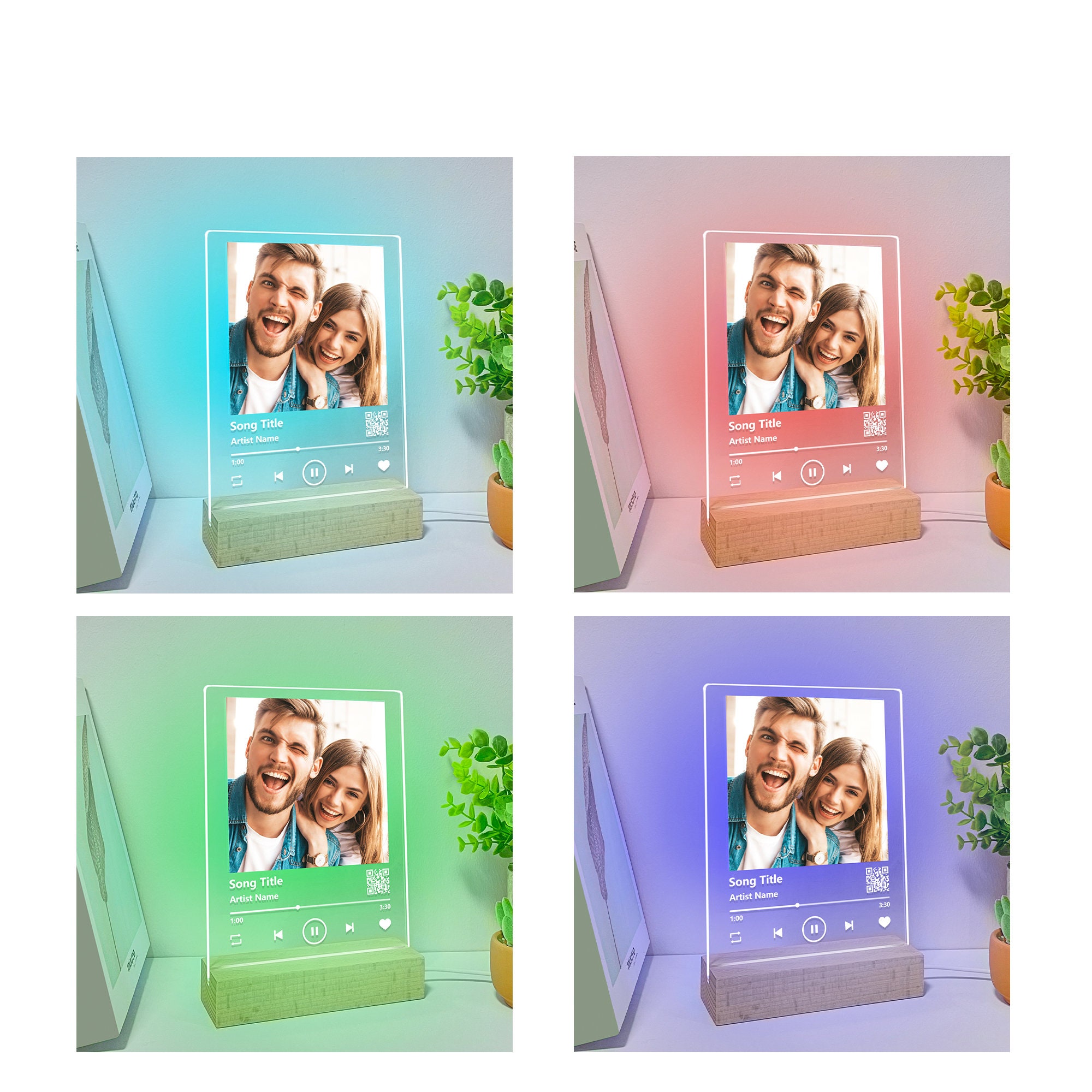 Custom LED Music Plaque Personalized Picture Frames First - Etsy UK