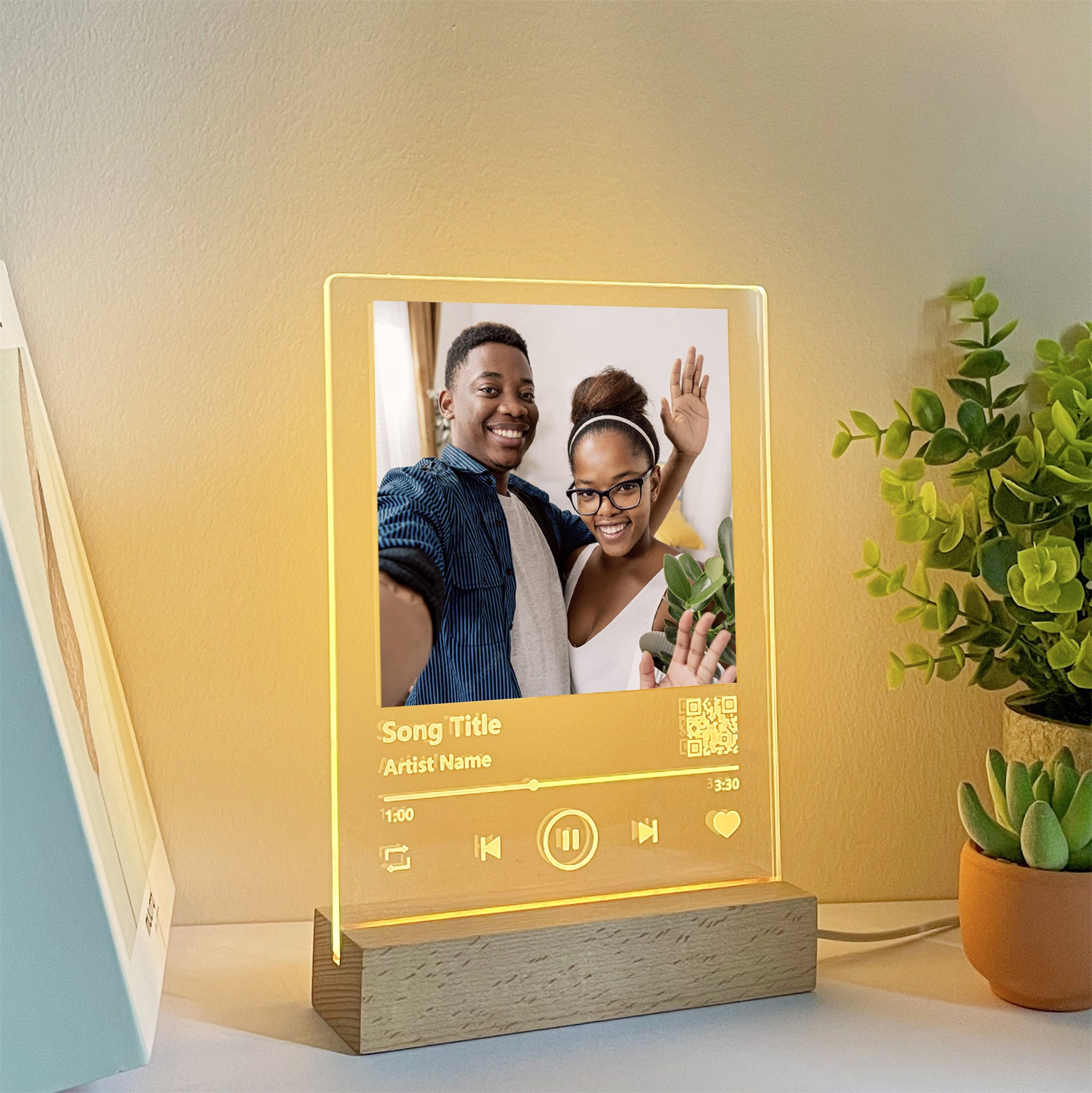 Custom LED Music Plaque Personalized Picture Frames First - Etsy UK