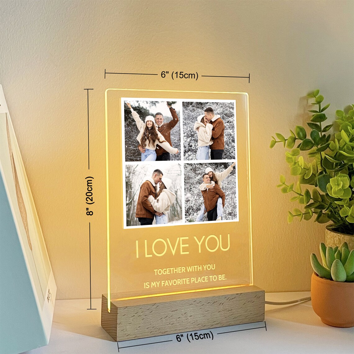 Custom LED Photo Plaque for Him Boyfriend Birthday Gifts - Etsy