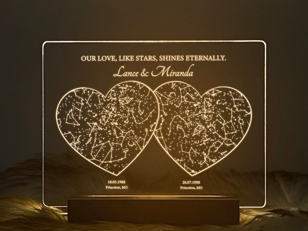 Anniversary Gift, Custom Star Map by Date Gift, Anniversary Star Map ...