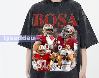 Nick Bosa Vintage Washed T-shirt, Defensive End Homage Graphic Unisex ...