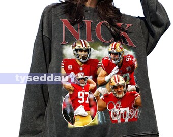 Nick Bosa Vintage Washed T-shirt, Defensive End Homage Graphic Unisex ...