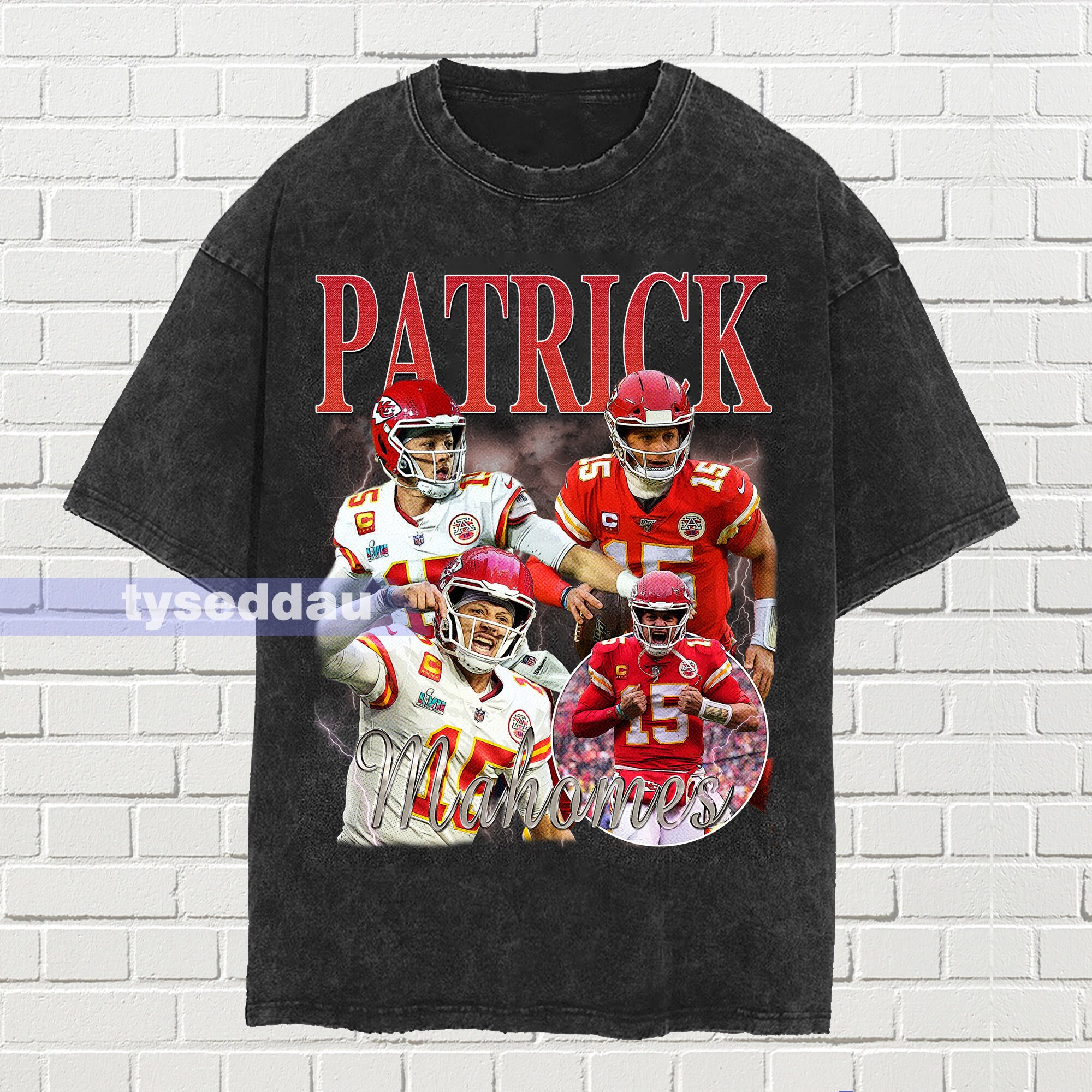Patrick Mahomes Vintage Washed T-shirt Quarterback Homage - Etsy