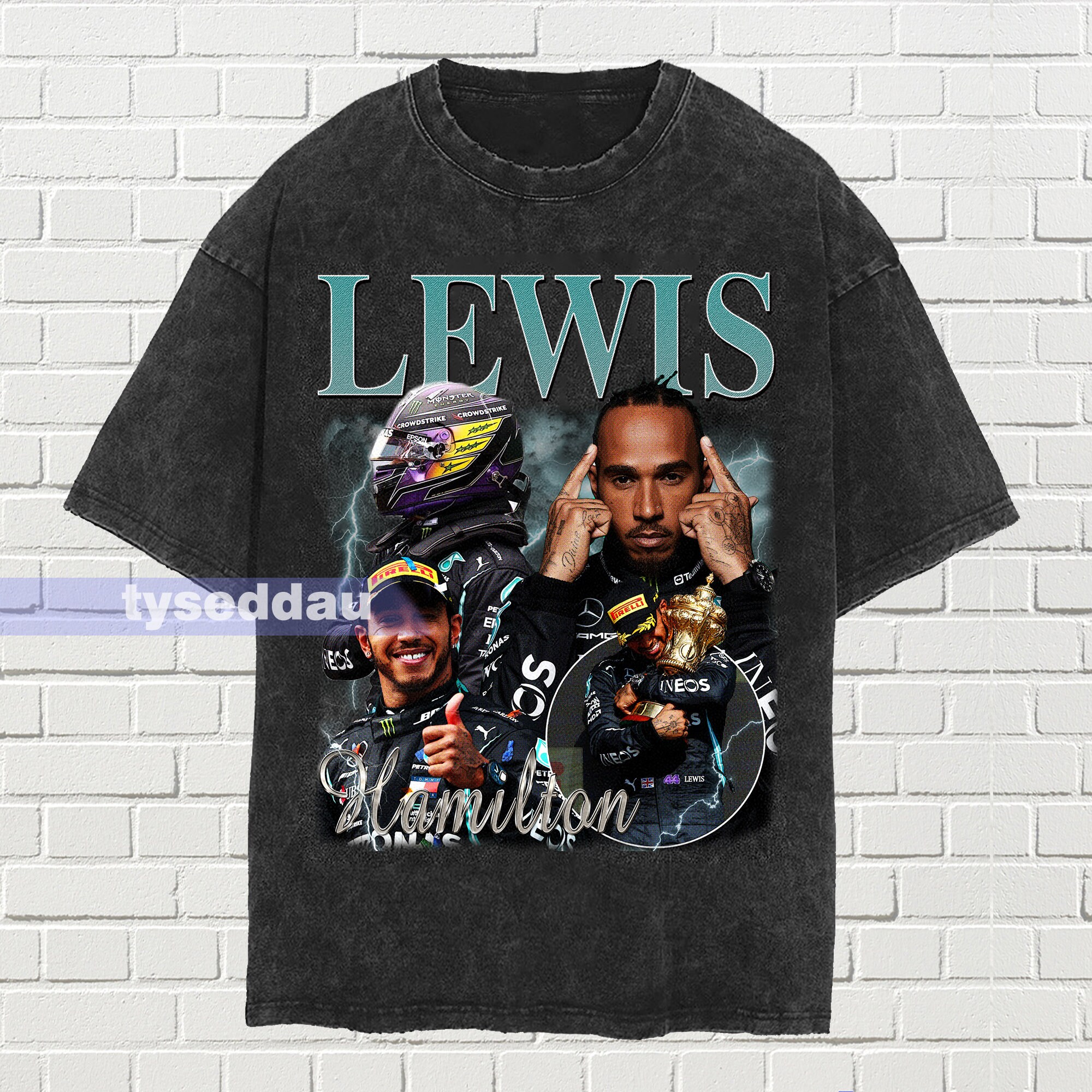 Lewis Hamilton Vintage Washed T-shirt Formula Racing F1 - Etsy