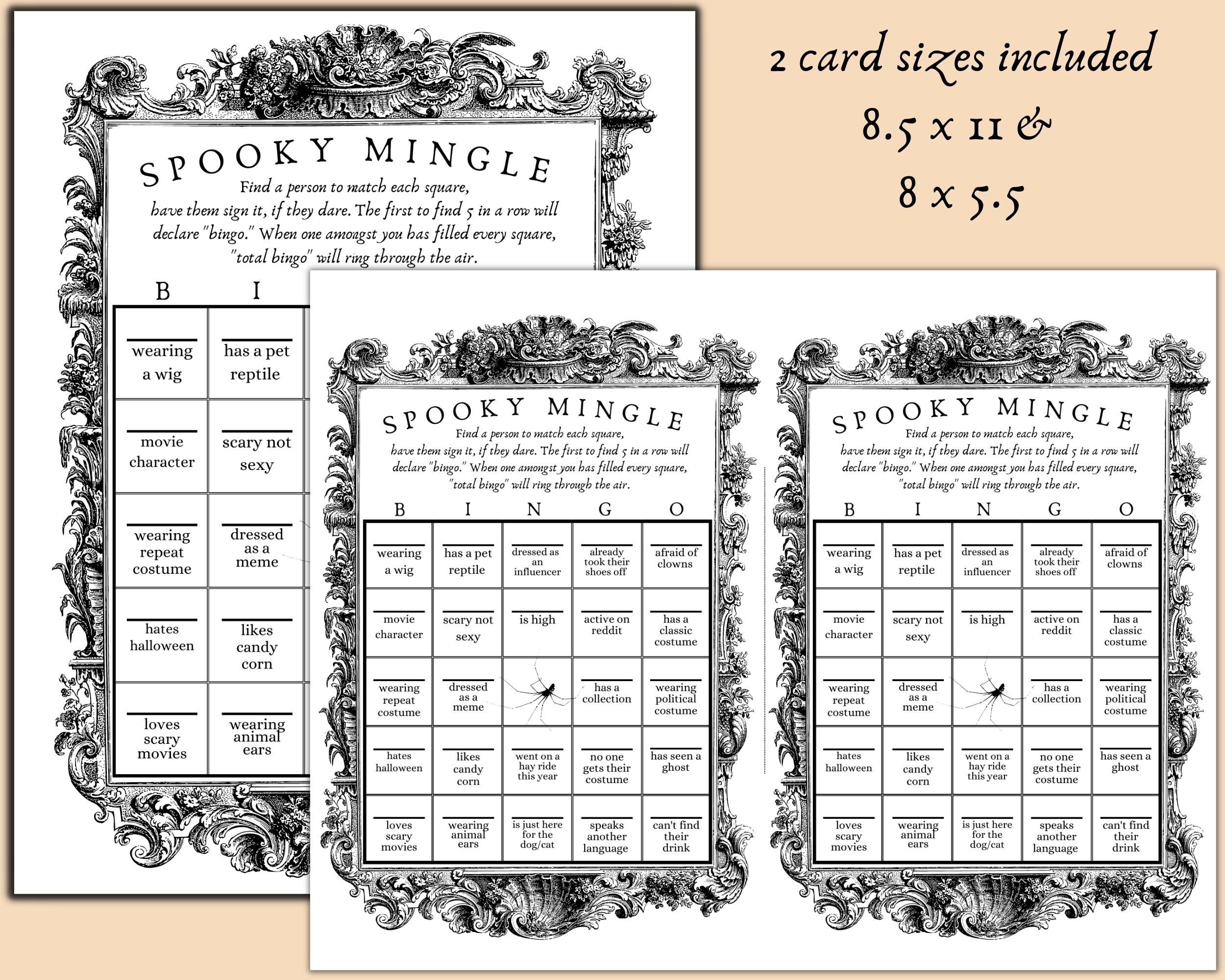 Halloween Adult Mingle Bingo Printable Game - Etsy