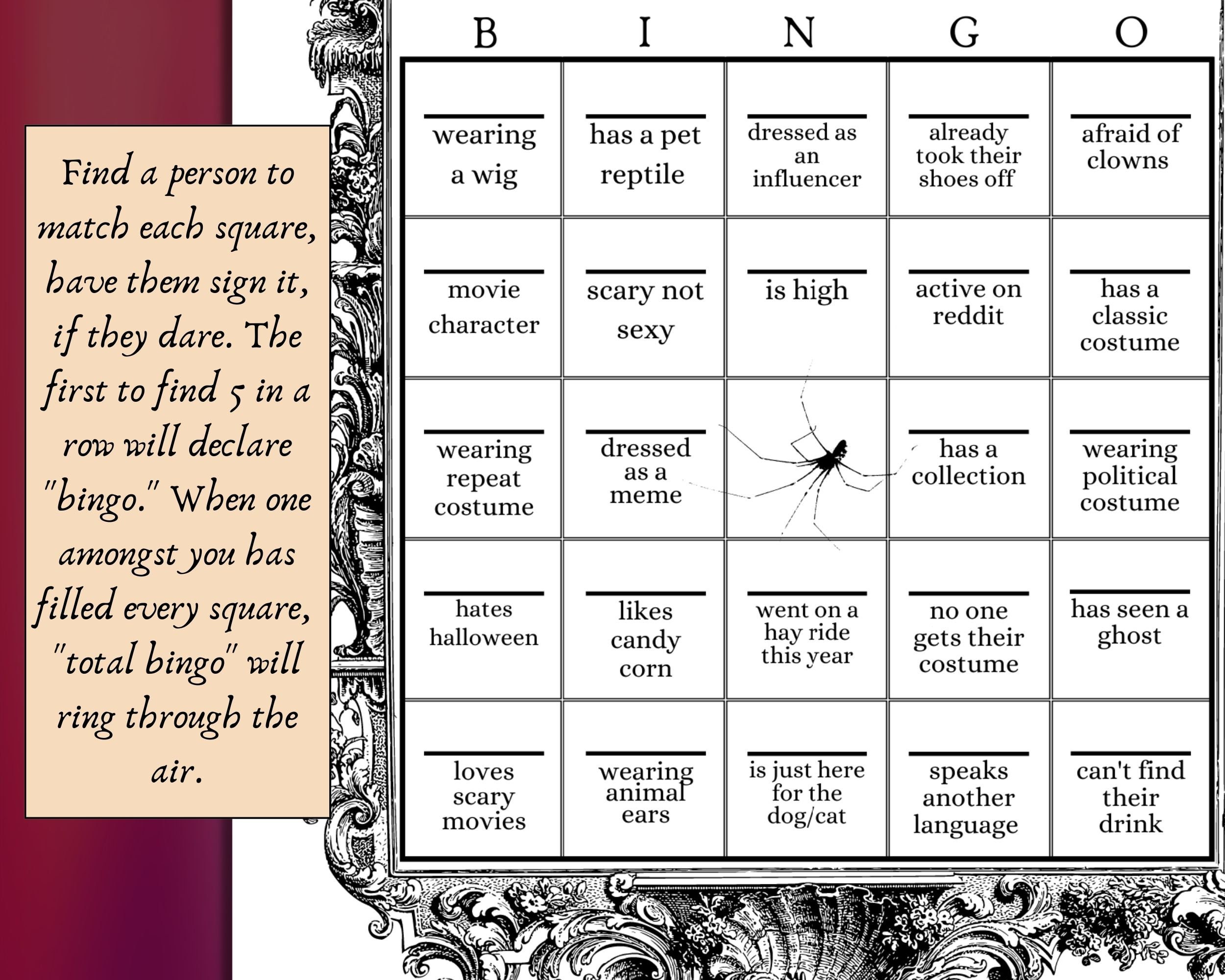 Halloween Adult Mingle Bingo Printable Game - Etsy