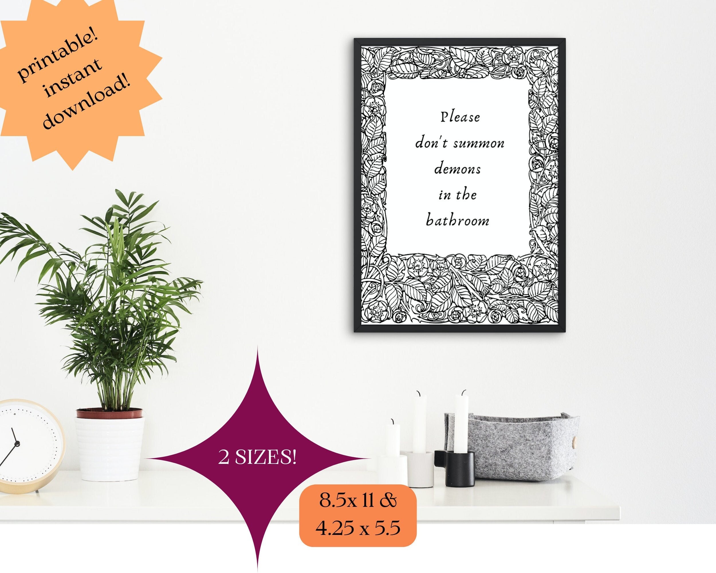 Please Dont Summon Demons Printable Wall Art - Etsy