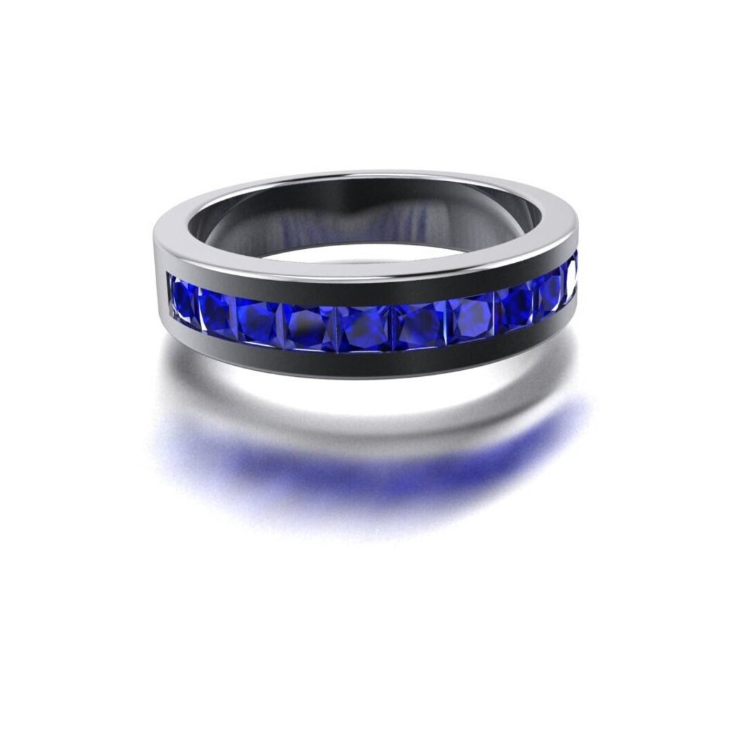 Tanzanite Eternity Band Ring-wedding Band Ring-925 Silver Band Ring ...