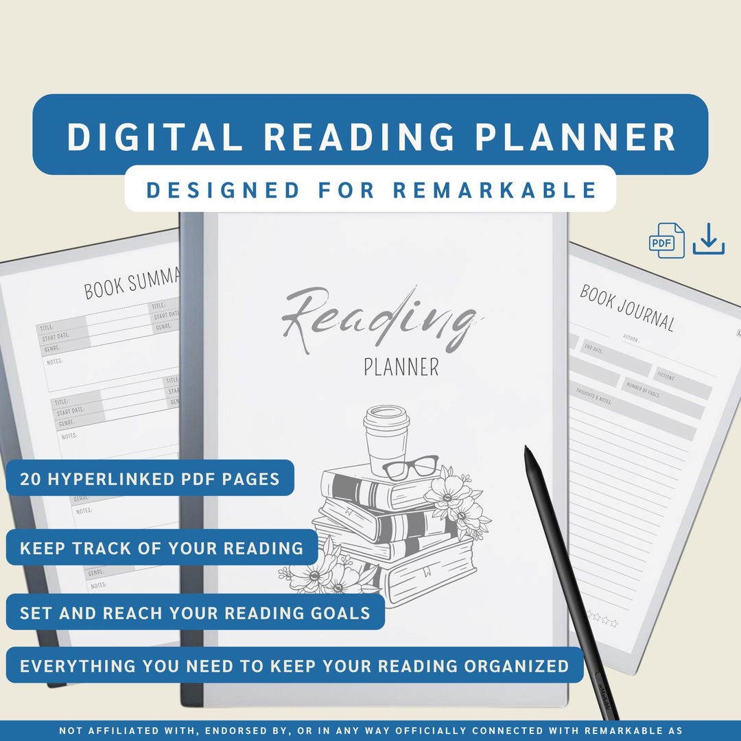 Hyperlinked Reading Journal Template for Epaper Tablets Such as ...