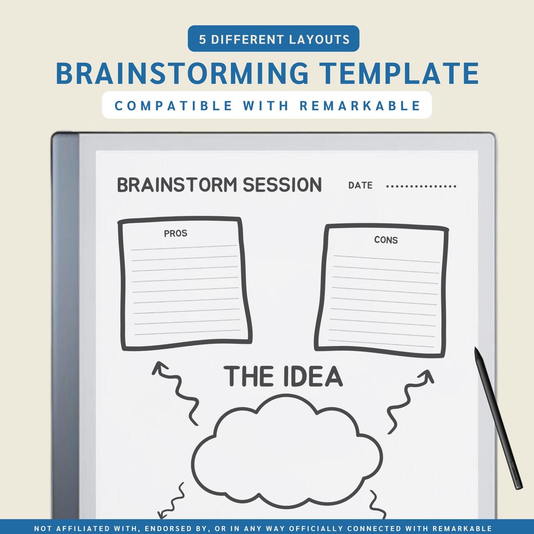 Brainstorming Template Bundle Compatible With Remarkable | Productivity ...