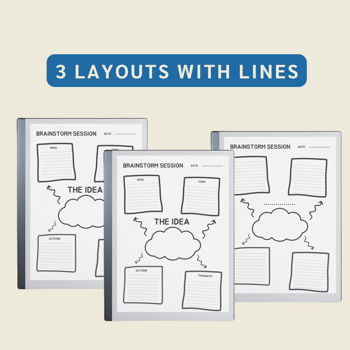 Epaper Tablet Template for Brainstorming / Mindmapping | Digital ...