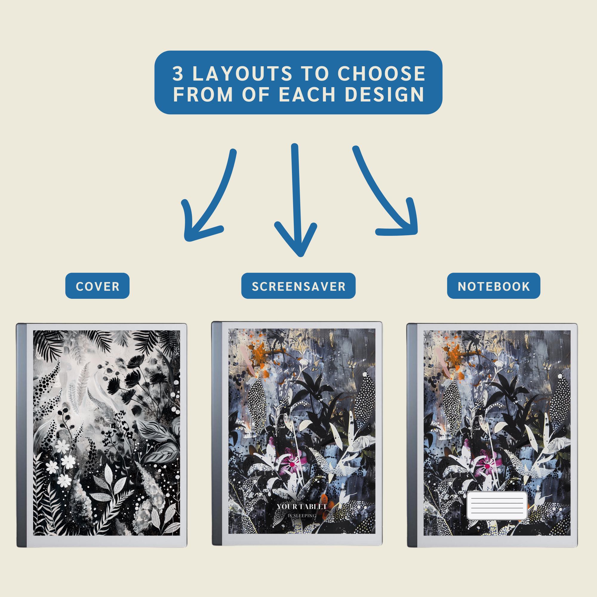 Colored Sleep Screen Template Bundle Compatible With Remarkable Paper ...