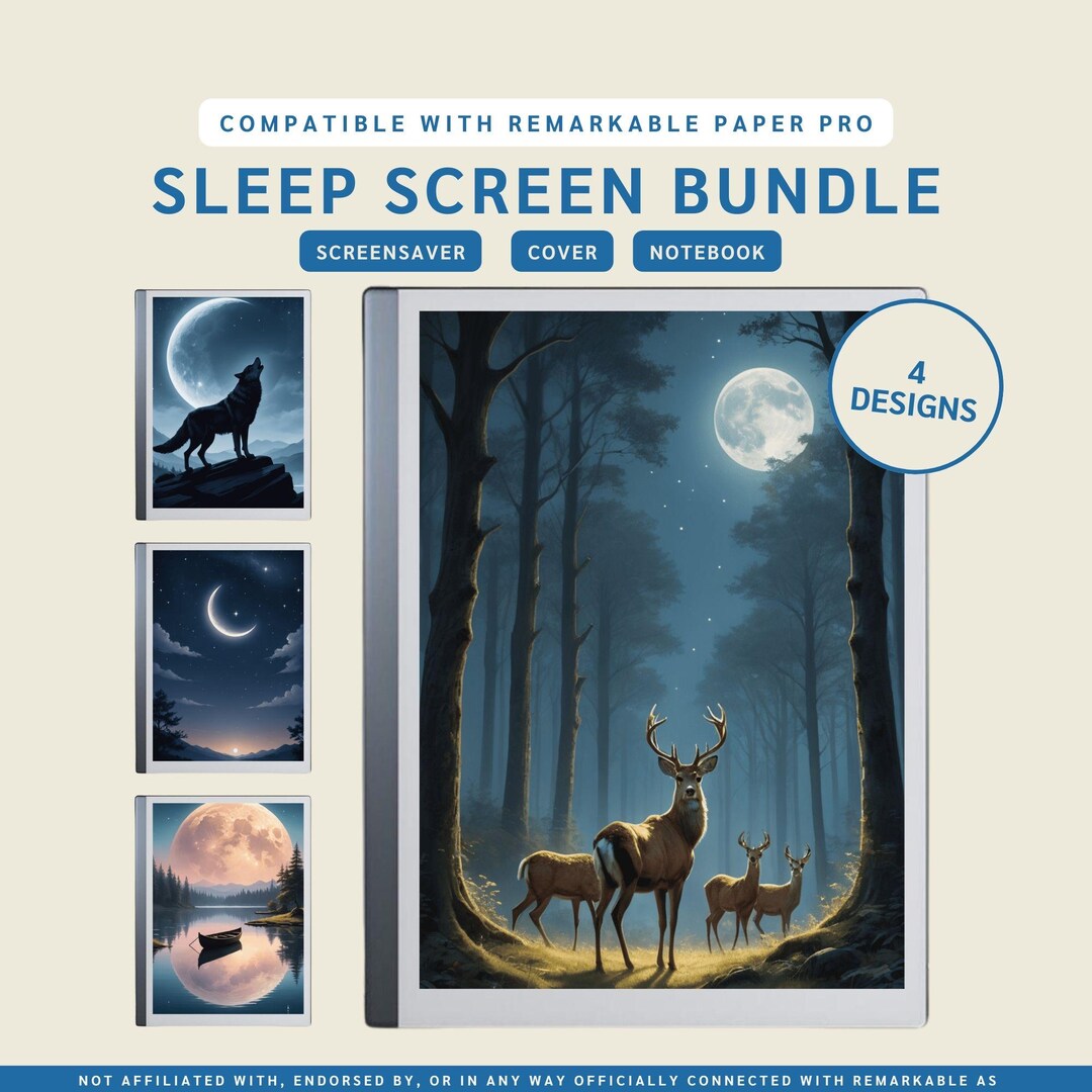 Colored Sleep Screen Template Bundle Designed for Remarkable Paper Pro ...