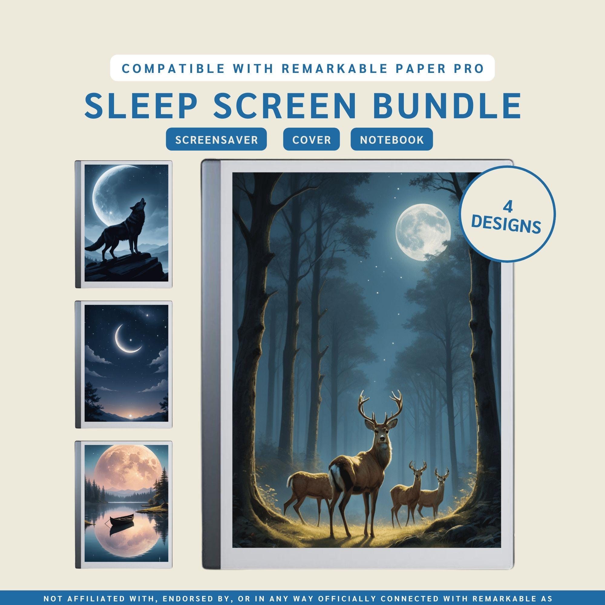 Colored Sleep Screen Template Bundle Designed for Remarkable Paper Pro ...