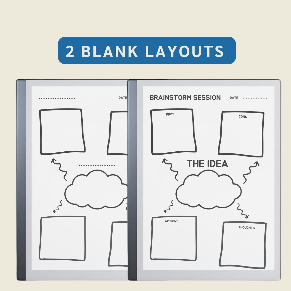 Epaper Tablet Template for Brainstorming / Mindmapping | Digital ...