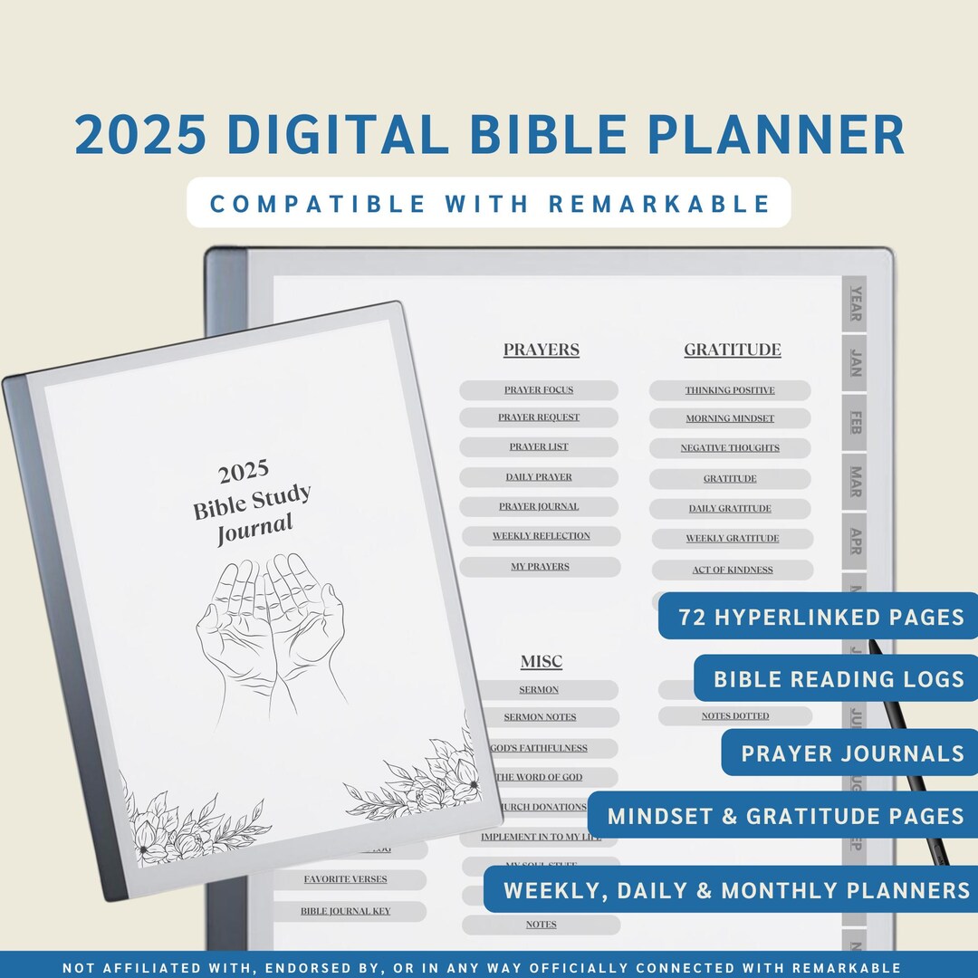 2025 Digital Journaling Bible Planner for Epaper Tablets Such as ...
