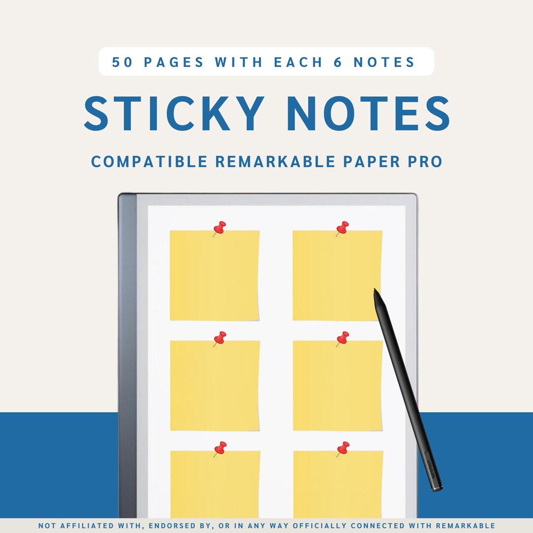 Remarkable Paper Pro Sticky Notes Templates (PDF Download) - Etsy