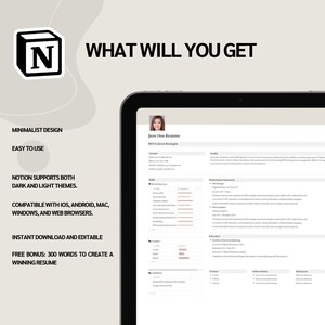 Notion Resume Template, Professional Modern Resume Template for Notion ...