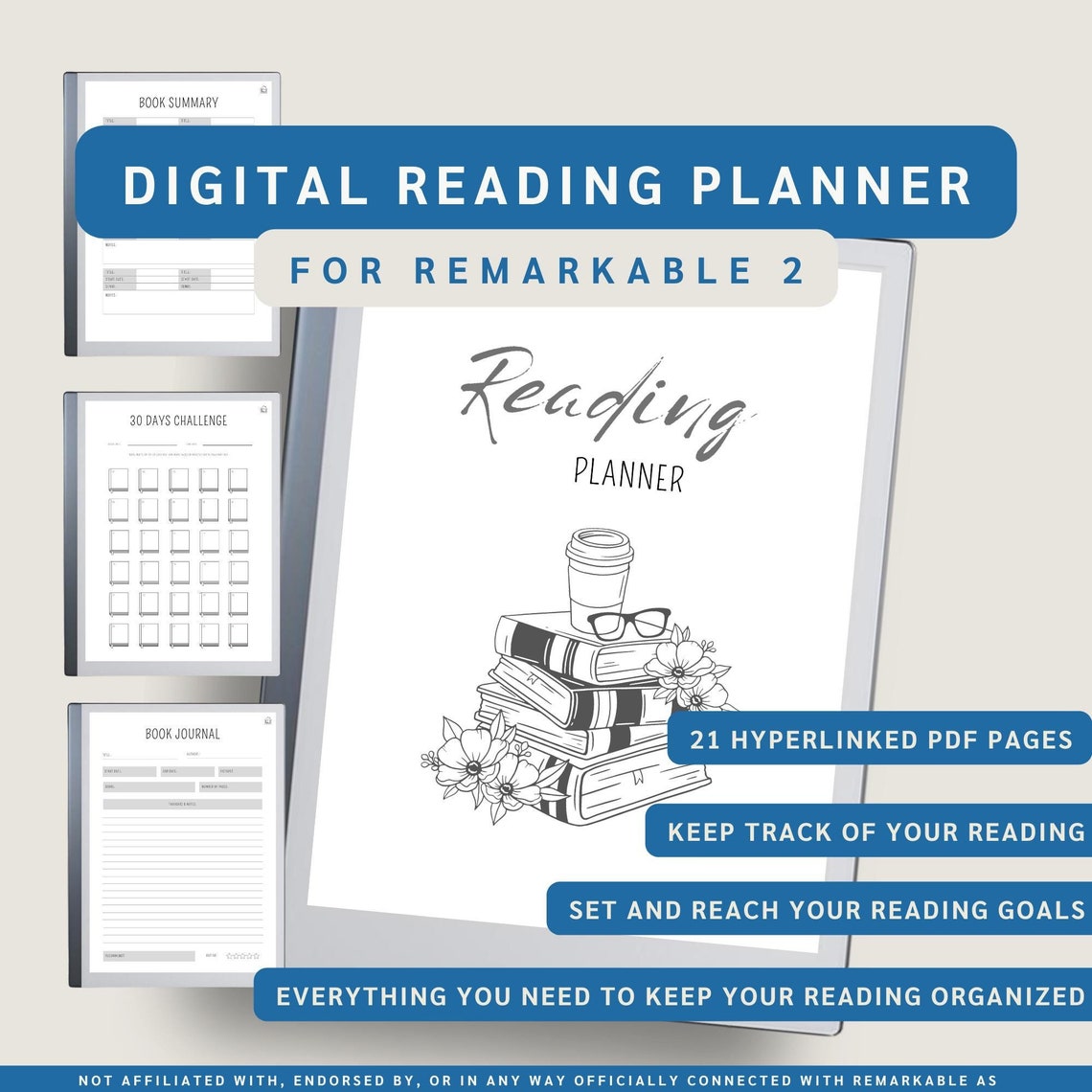 Hyperlinked Reading Journal Template for Epaper Tablets Such as ...