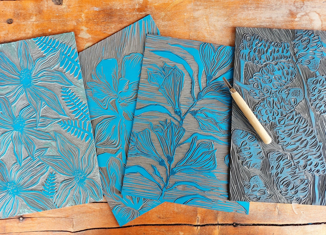 Lino Cut. Banksia. Original and Hand Cut Print. Australian and ...