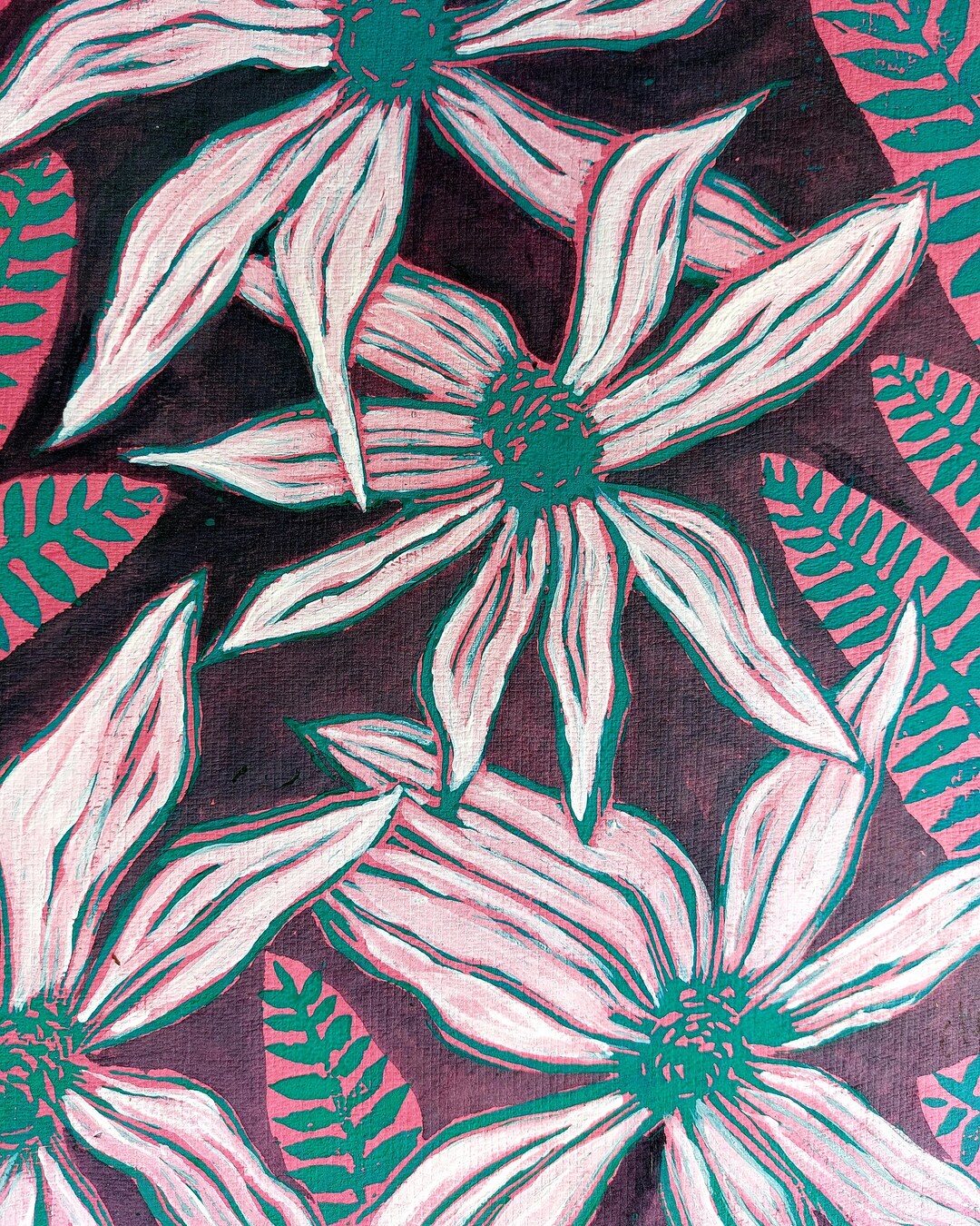Lino Cut. Leucadendron. Original and Hand Cut Print. Australian and ...