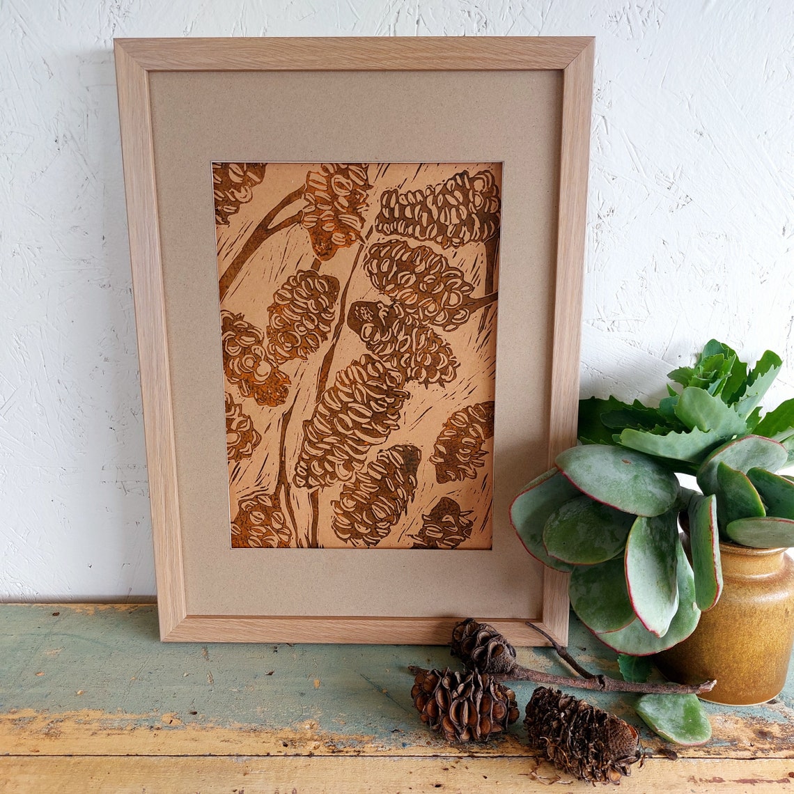 Lino Cut. Banksia. Original and Hand Cut Print. Australian and ...