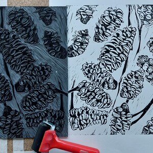 Lino Cut. Banksia. Original and Hand Cut Print. Australian and ...