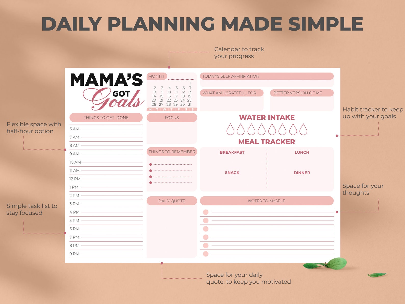 Printable Daily Planner | Daily to Do List | Instant Download | A4 ...
